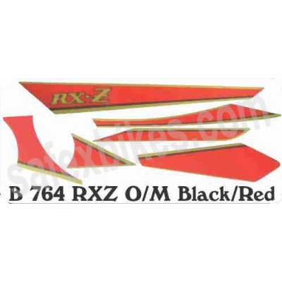 COMPLETE STICKER KIT RXZ OM (BLACK,RED,WHITE) ZADON- Motorcycle Parts ...
