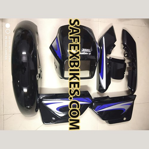 BODY KIT SPLENDOR PLUS ALLOY WHEEL (WITHOUT PETROL TANK) BLACK/BLUE SET ...